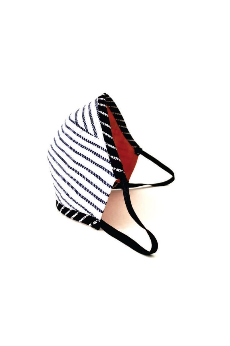 White Striped Face Mask is washable, reusable and sustainable.