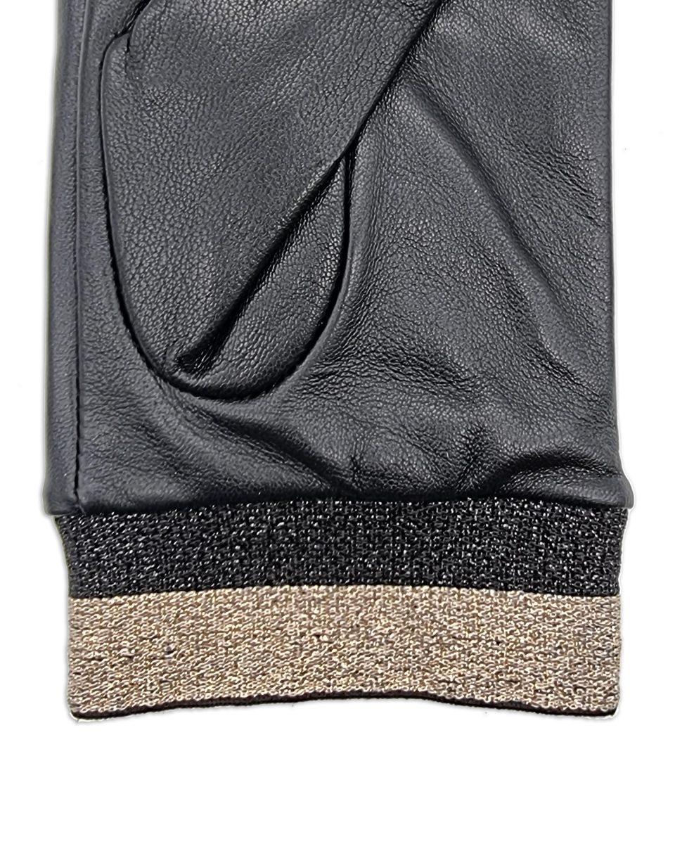 Black and Gold Leather Gloves