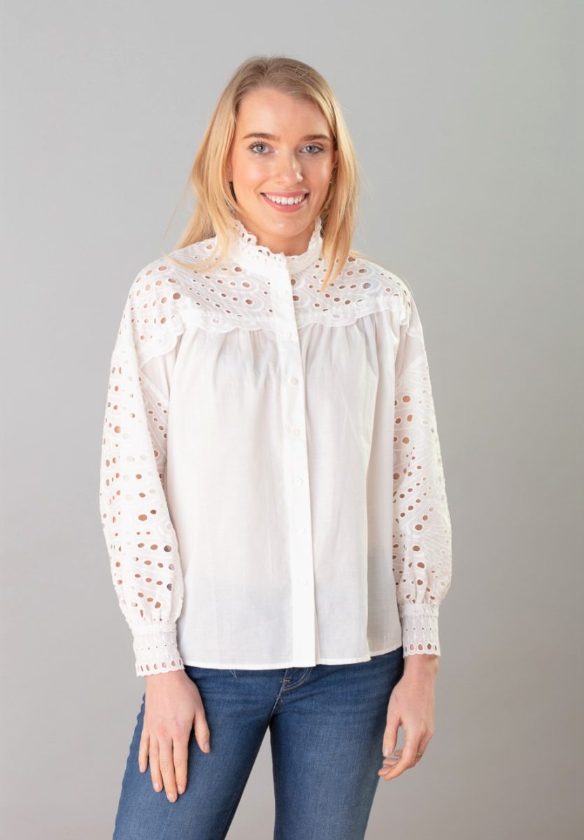 White Broderie Leone Blouse - Laurie & Jules